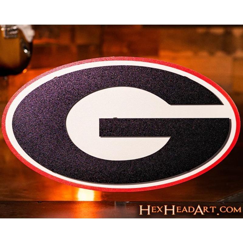 UGA - Georgia Power G Logo 3D Metal Art - "21" x 13" - Alumni Hall