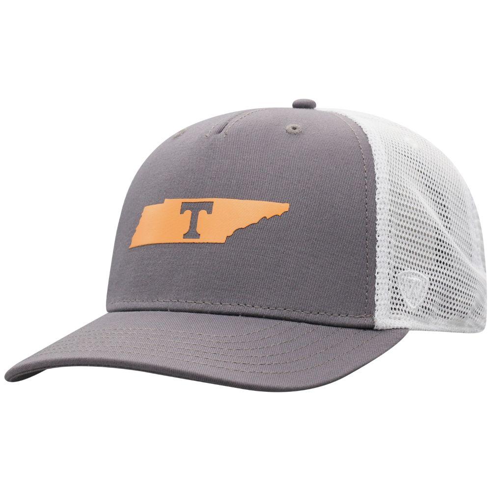 Vols | Tennessee Men's There Silicone State Trucker Hat | Alumni Hall